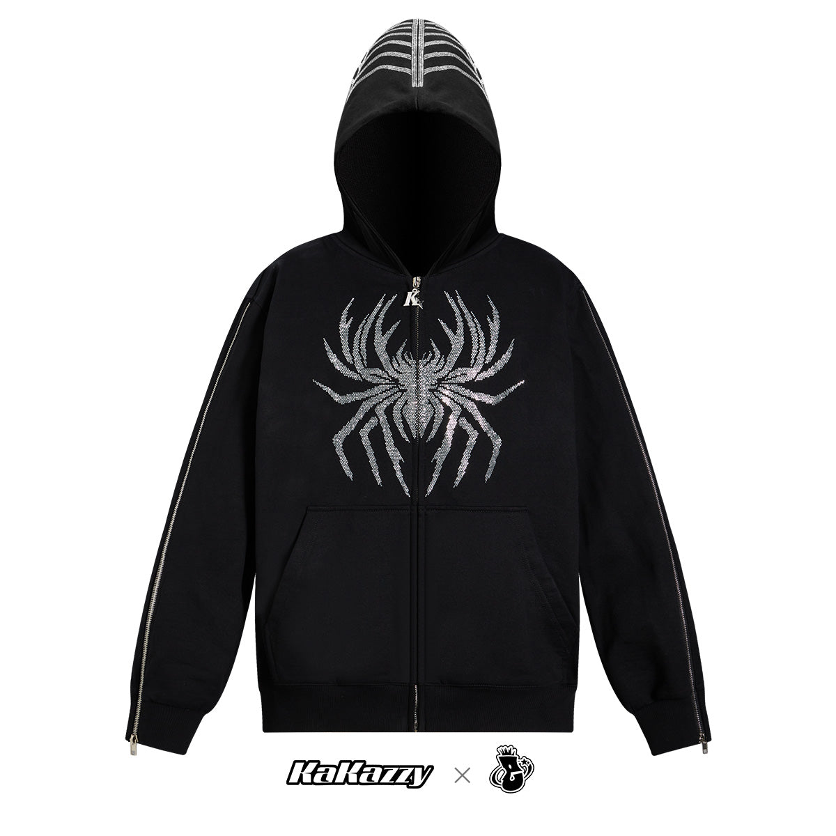 Elixir X Kakazzy Spider Rhinestones Hoodie – kakazzy