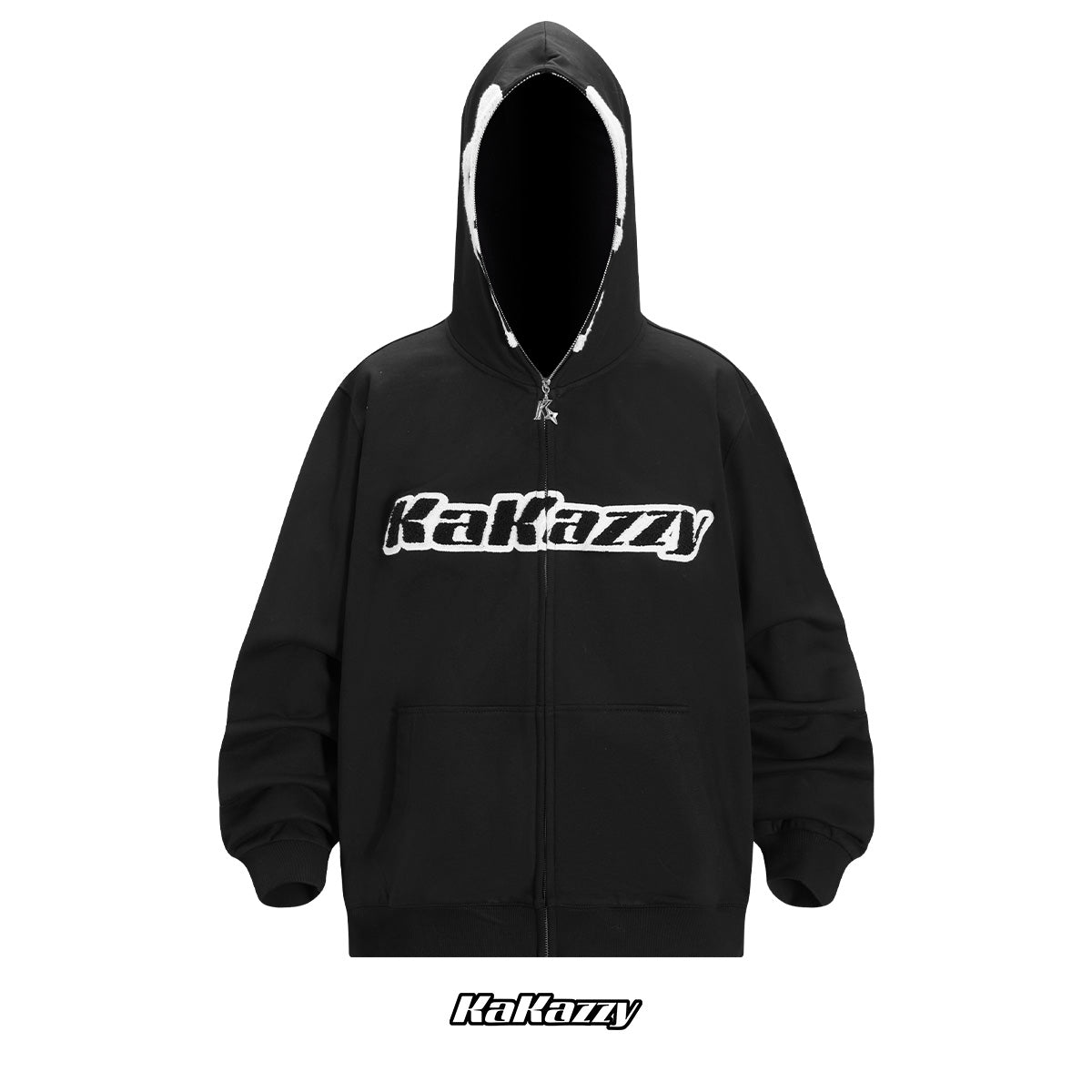 Kakazzy Full Zip Hoodie Black（Eyes Can See） – kakazzy