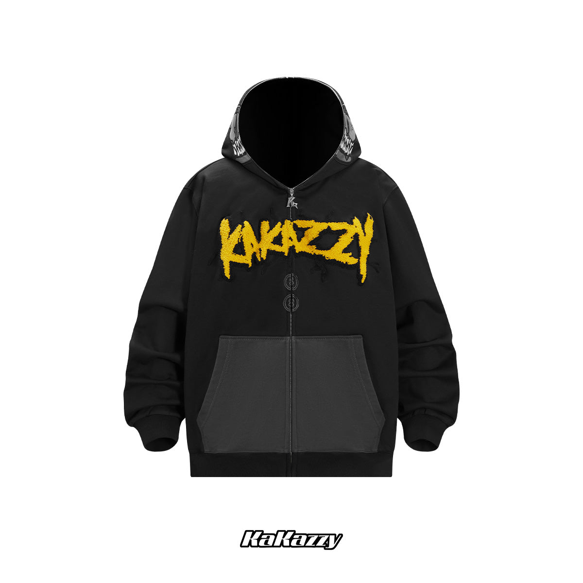 Kakazzy Full Zip Hoodie Black（Eyes Can See） – kakazzy