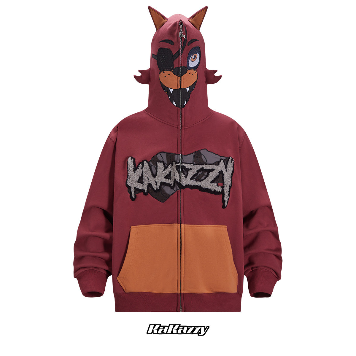 Kakazzy Full Zip Hoodie WineRed（Eyes Can See） – kakazzy