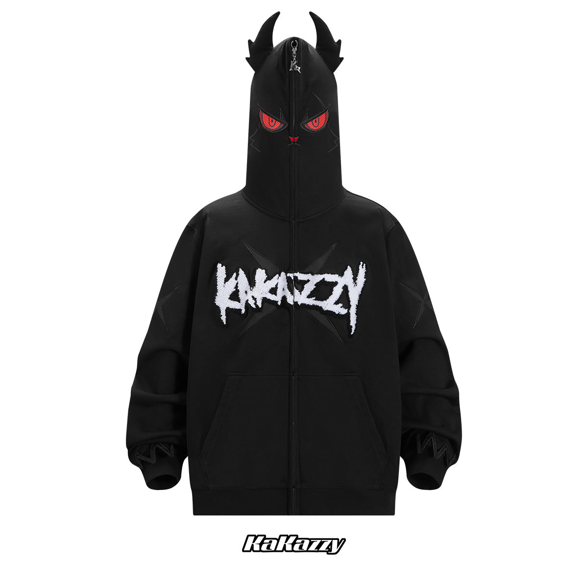 Kakazzy Full Zip Hoodie Black（Eyes Can See） – kakazzy