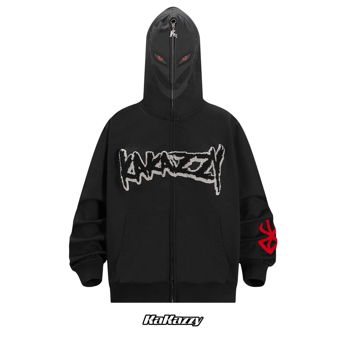Kakazzy Full Zip Hoodie Black（Eyes Can See） – kakazzy