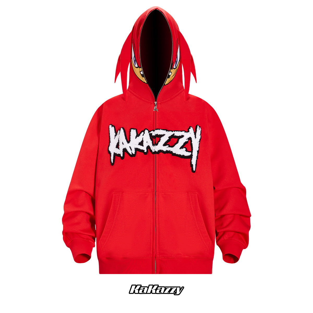 Kakazzy Full Zip Hoodie Red（Eyes Can See） – kakazzy