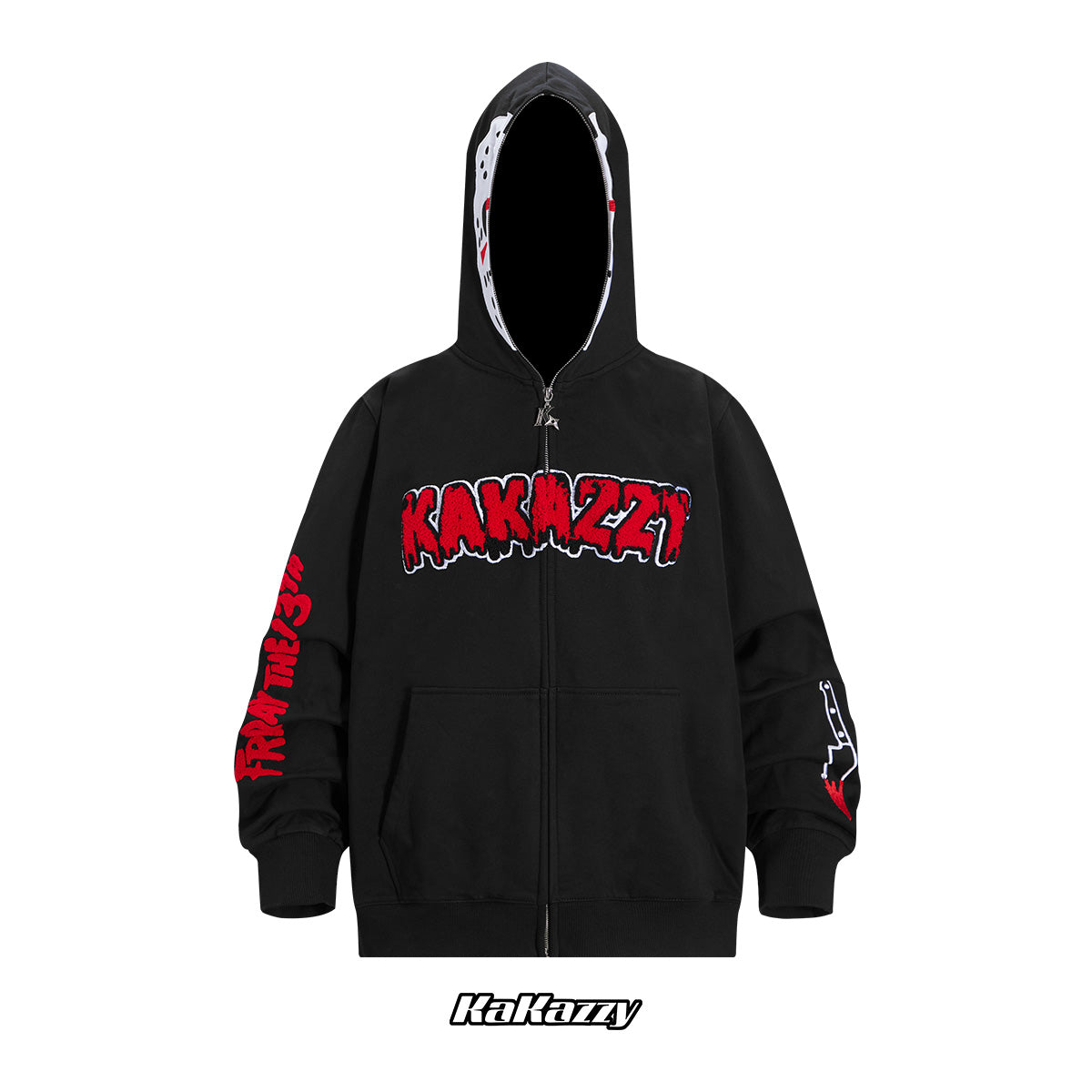 Kakazzy Full Zip Hoodie Black（Eyes Can See） – kakazzy