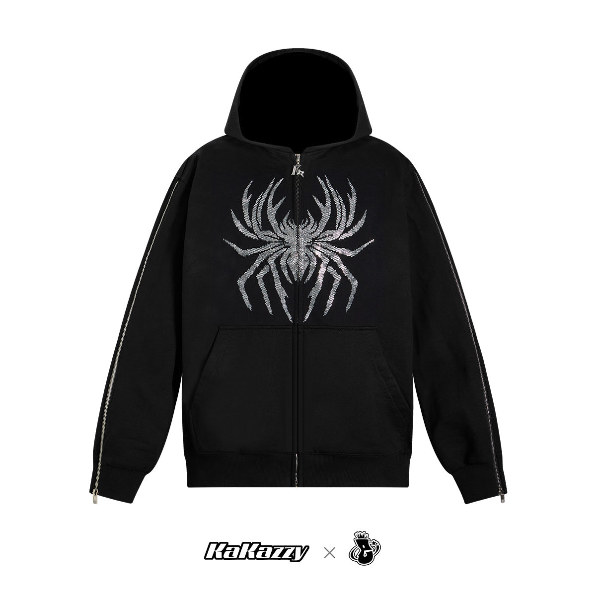 Elixir X Kakazzy Spider Rhinestones Hoodie – kakazzy