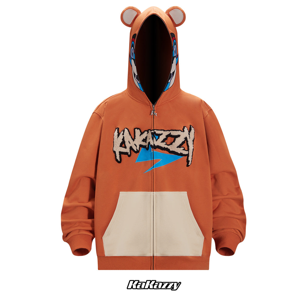 Kakazzy Full Zip Hoodie Brown（Eyes Can See） – kakazzy